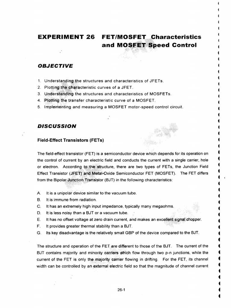 Lab de Mosfet PDF | PDF | Field Effect Transistor | Mosfet