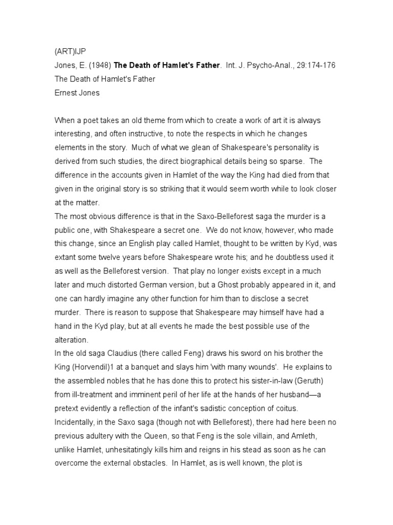 The Death of Hamlet's Father | PDF | Hamlet | William Shakespeare