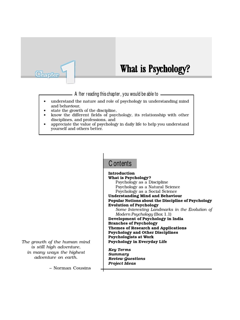 Introduction to Psychology Overview | PDF | Psychology | Mind