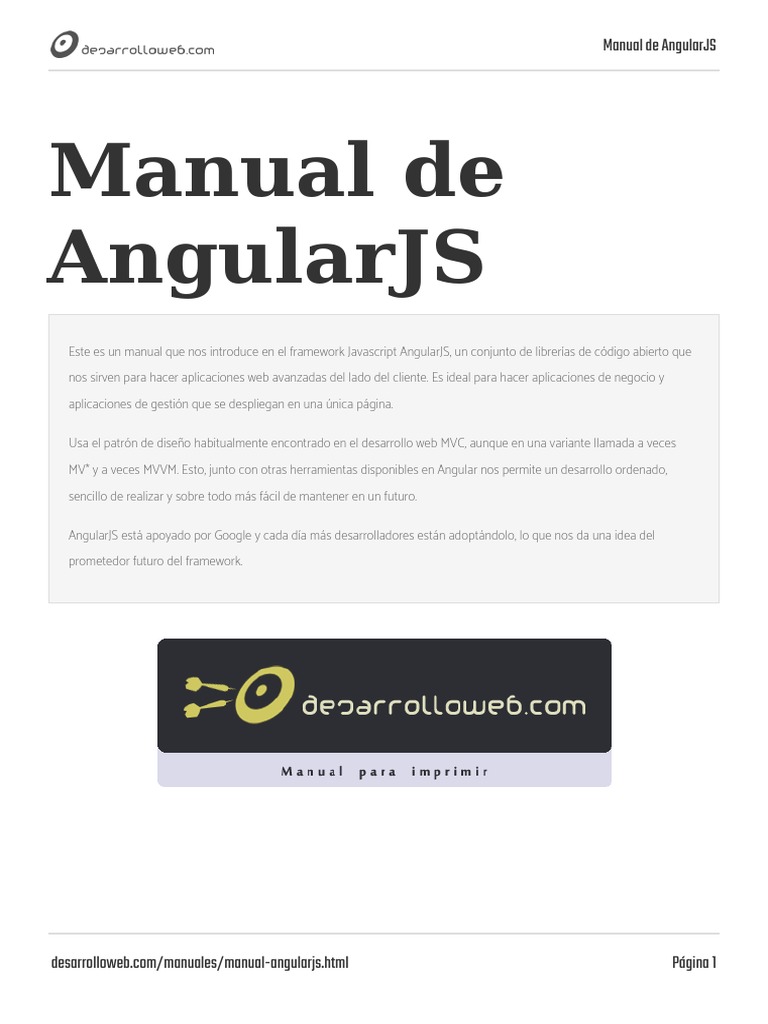 Manual de Angularjs 1 X | Descargar gratis PDF | Js angular | Script Java Manual de Angularjs 1 X | Descargar gratis PDF | Js angular | Script Java