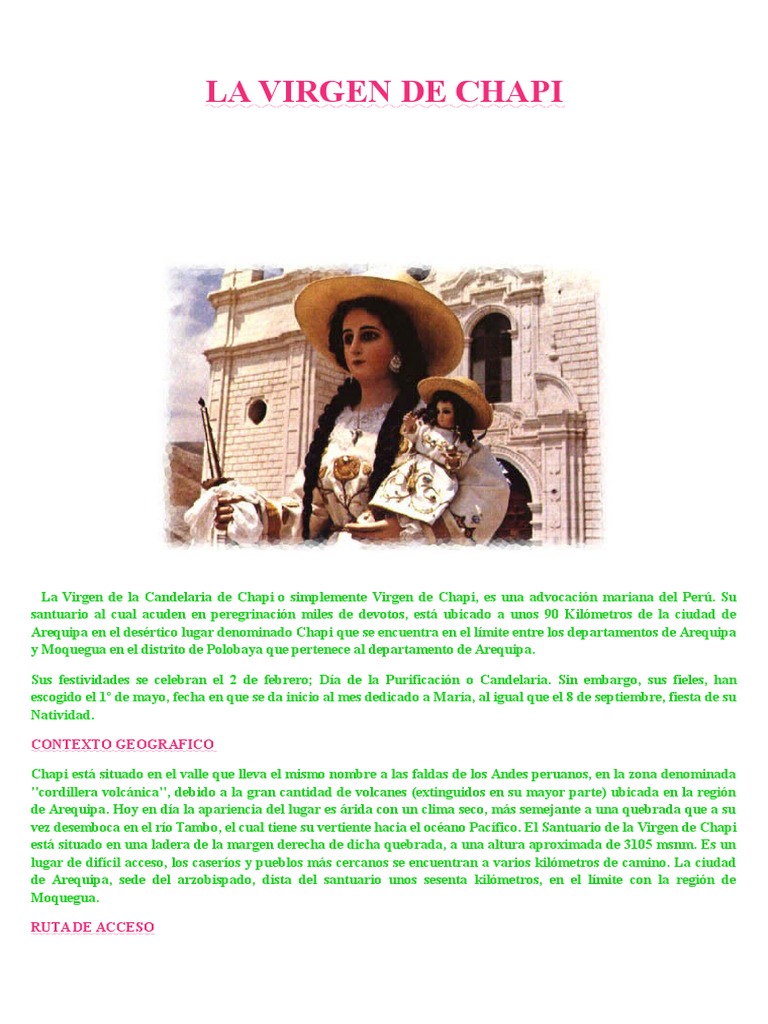 La Virgen de Chapi | PDF | Religión y creencia