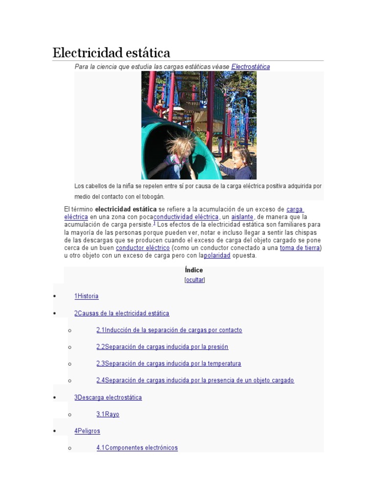 Electricidad Estática | PDF | Corriente eléctrica | Electromagnetismo