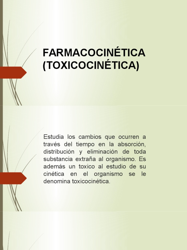 Diapositivas de Farmacocinética (Toxicocinética) | PDF