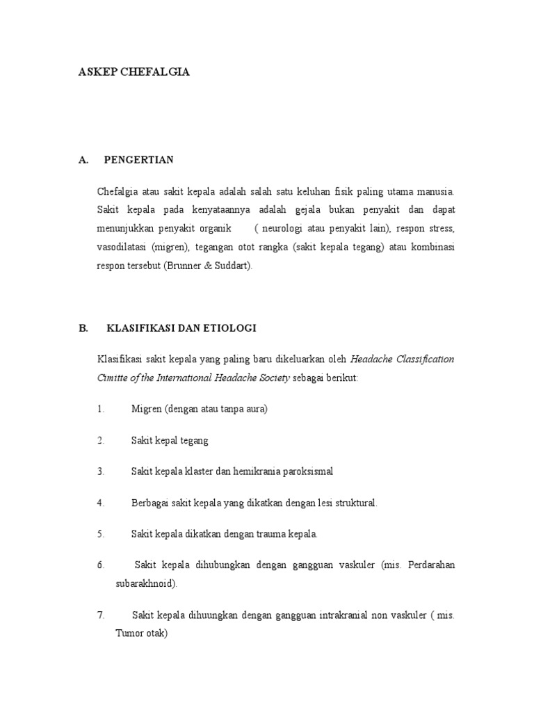 Askep Chefalgia | PDF
