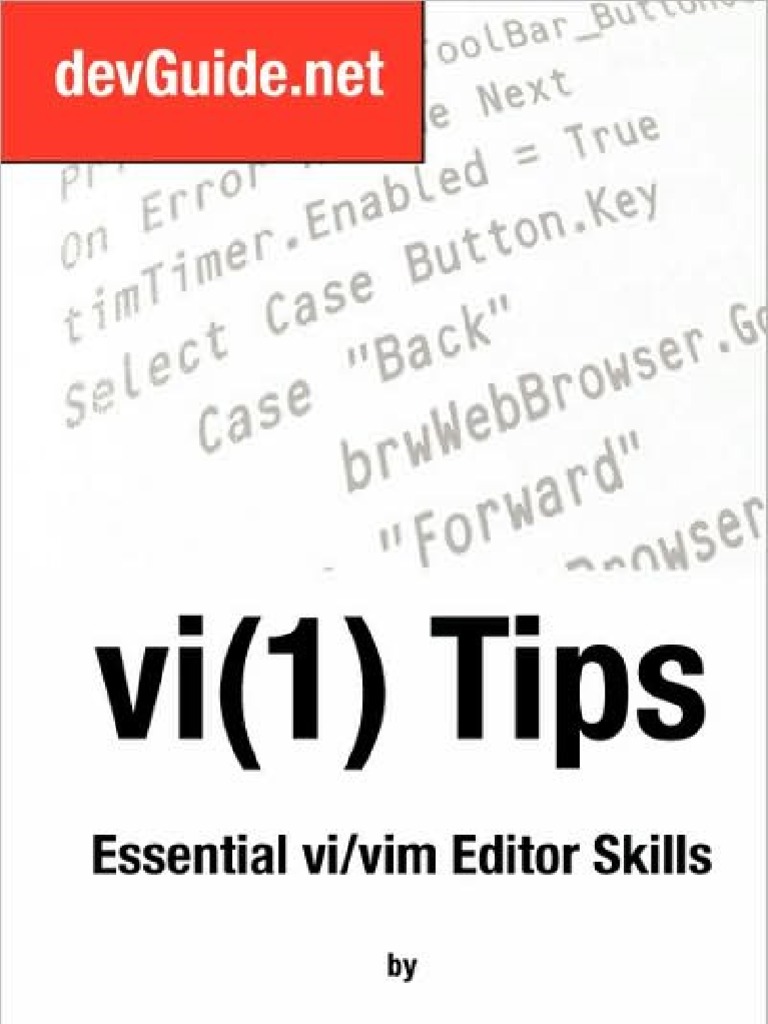 VI Tips - Essential Vi/vim Editor Skills | PDF | Filename | Text File