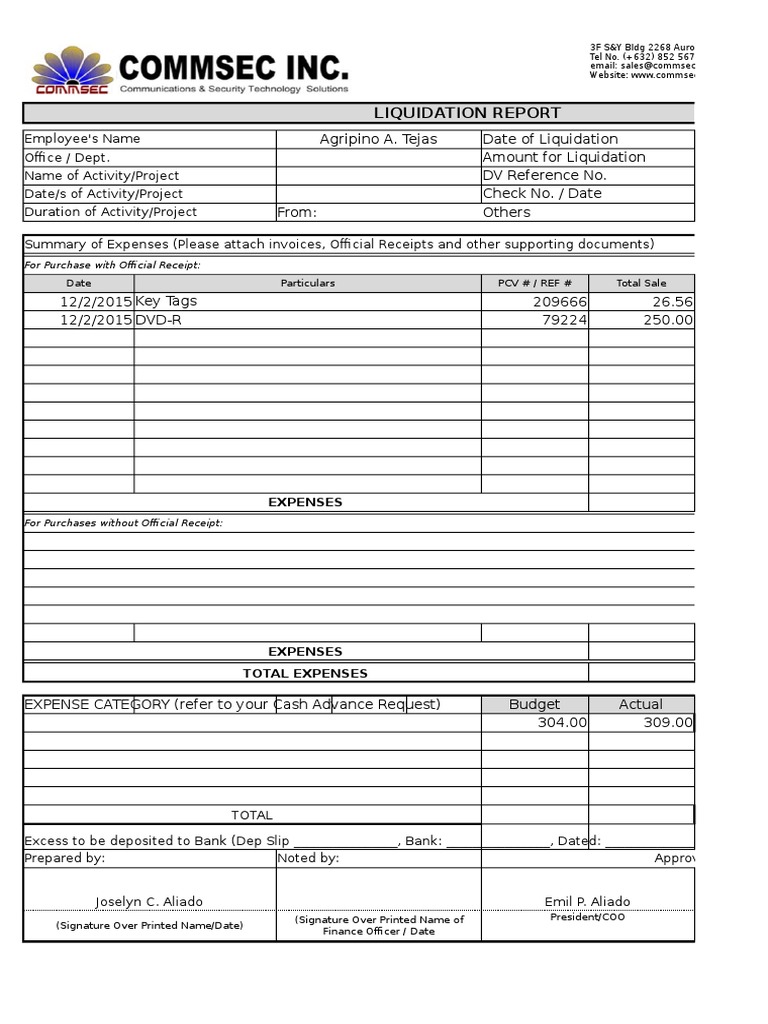 Liquidation Form | PDF