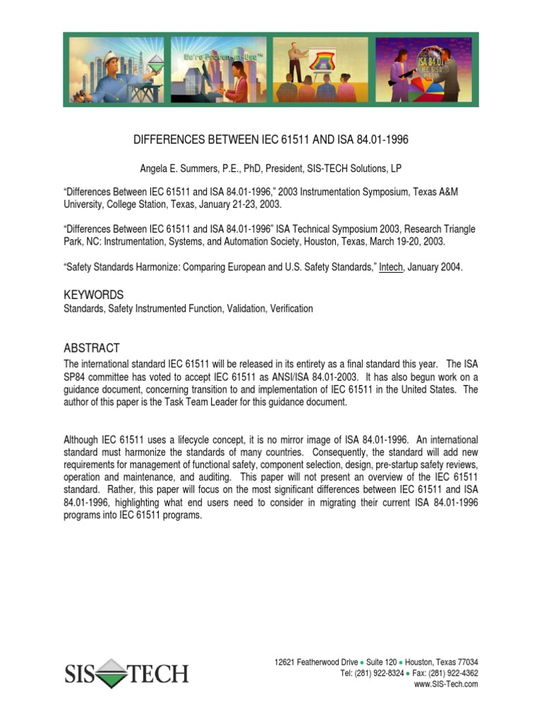 IEC 61511 vs ISA 84.01-1996 Differences | PDF | Verification And ...