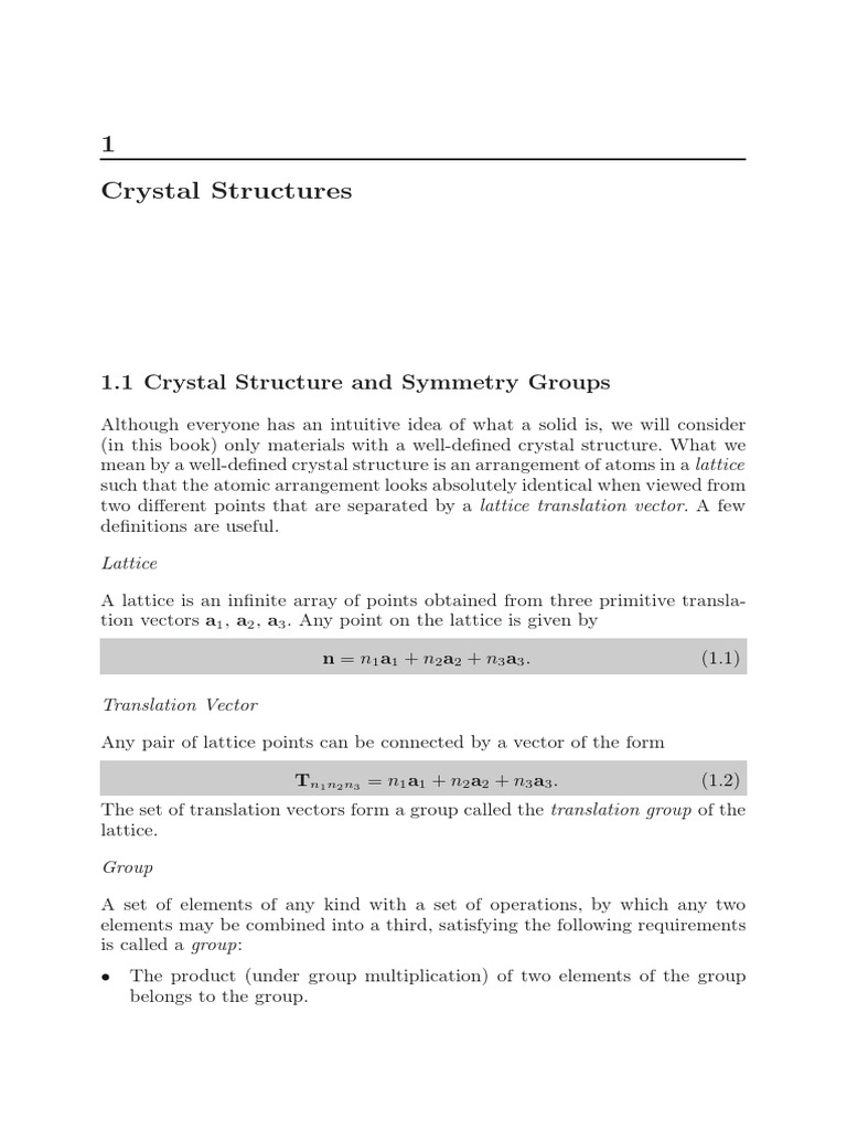 Ch1introduction Solid State Physics | PDF | Crystal Structure | X Ray Crystallography
