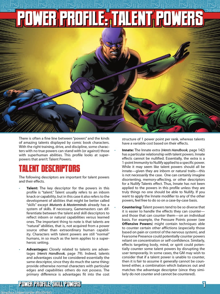 Power Profile - Talent Powers | PDF | License | Trademark