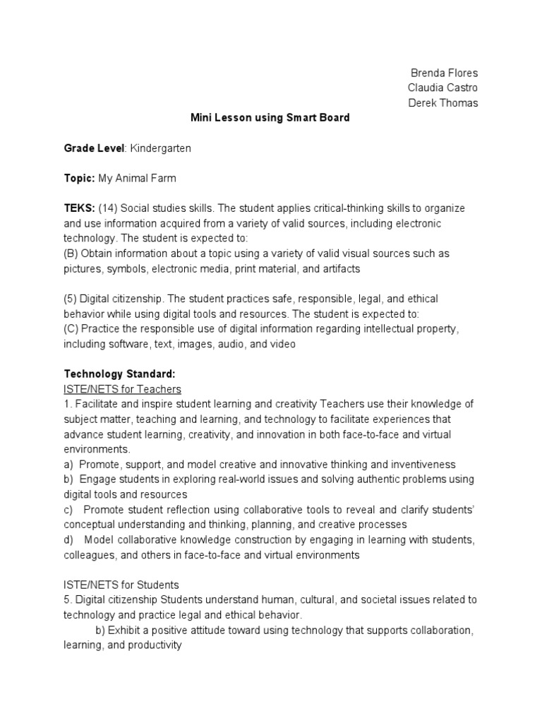 Minilessonwithsmartboard | PDF
