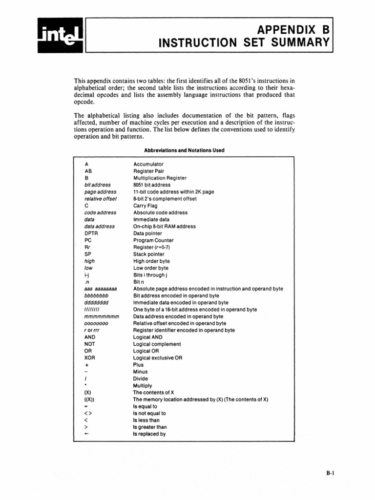 MCS-51 Instructions Set | PDF | Instruction Set | Computer Architecture