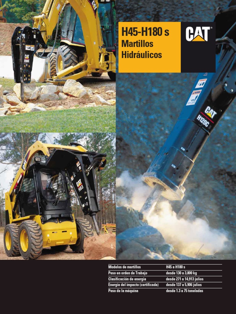 Martillos Hidraulicos CAT H45-H180 S | PDF | Pistón | Herramientas