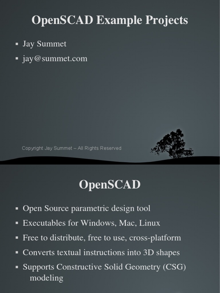 OpenSCAD Parametric Design Examples | PDF | Art | Technology & Engineering