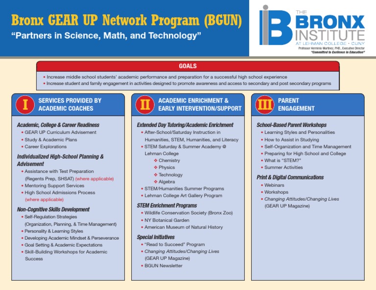 Bronx GEAR UP Network Program Overview | PDF