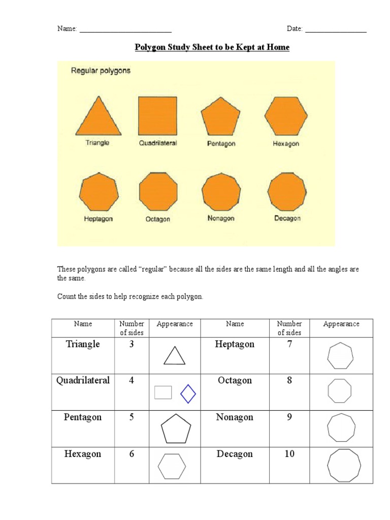 Regular Polygons Study Guide | PDF