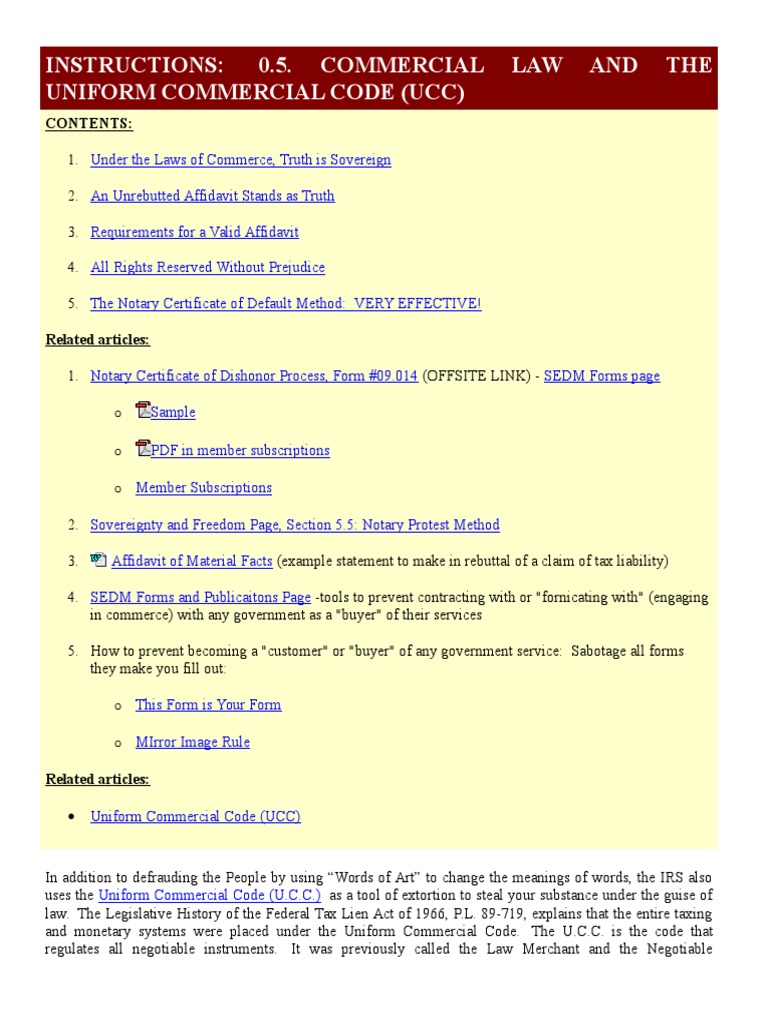 UCC & Commercial Law Essentials | PDF | Uniform Commercial Code ...