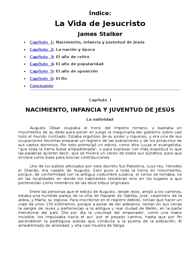 Vida de Jesucristo - James Stalker | PDF | Biblia | Jesús