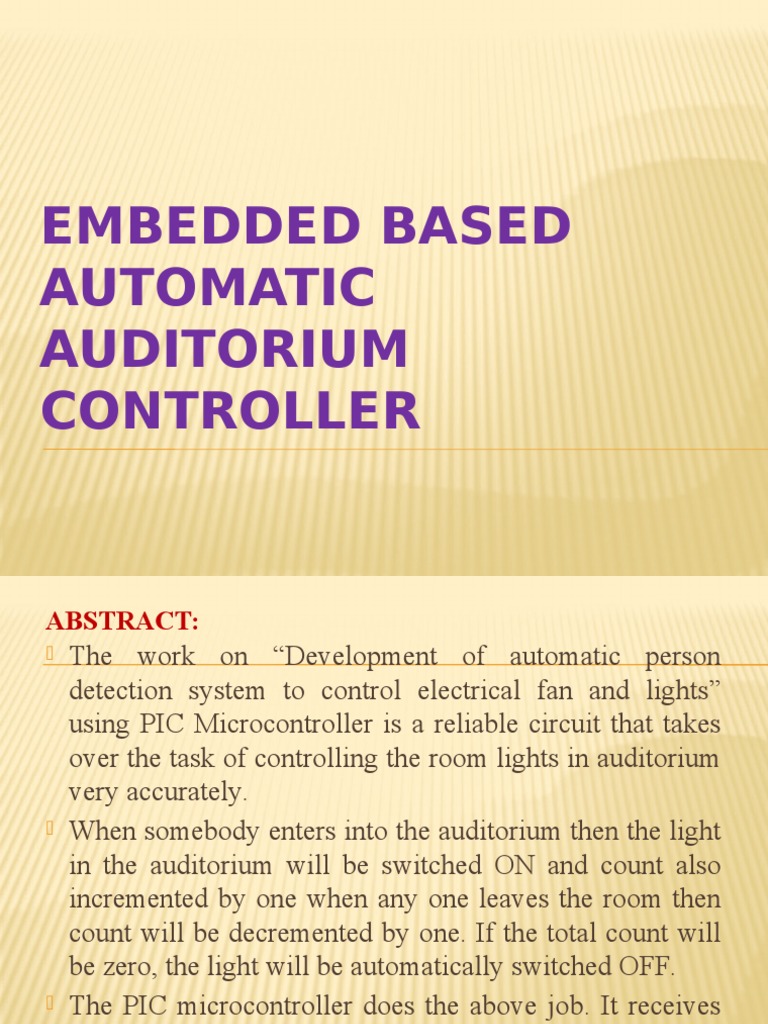 Automatic Auditorium Light Controller | PDF | Infrared | Computer ...