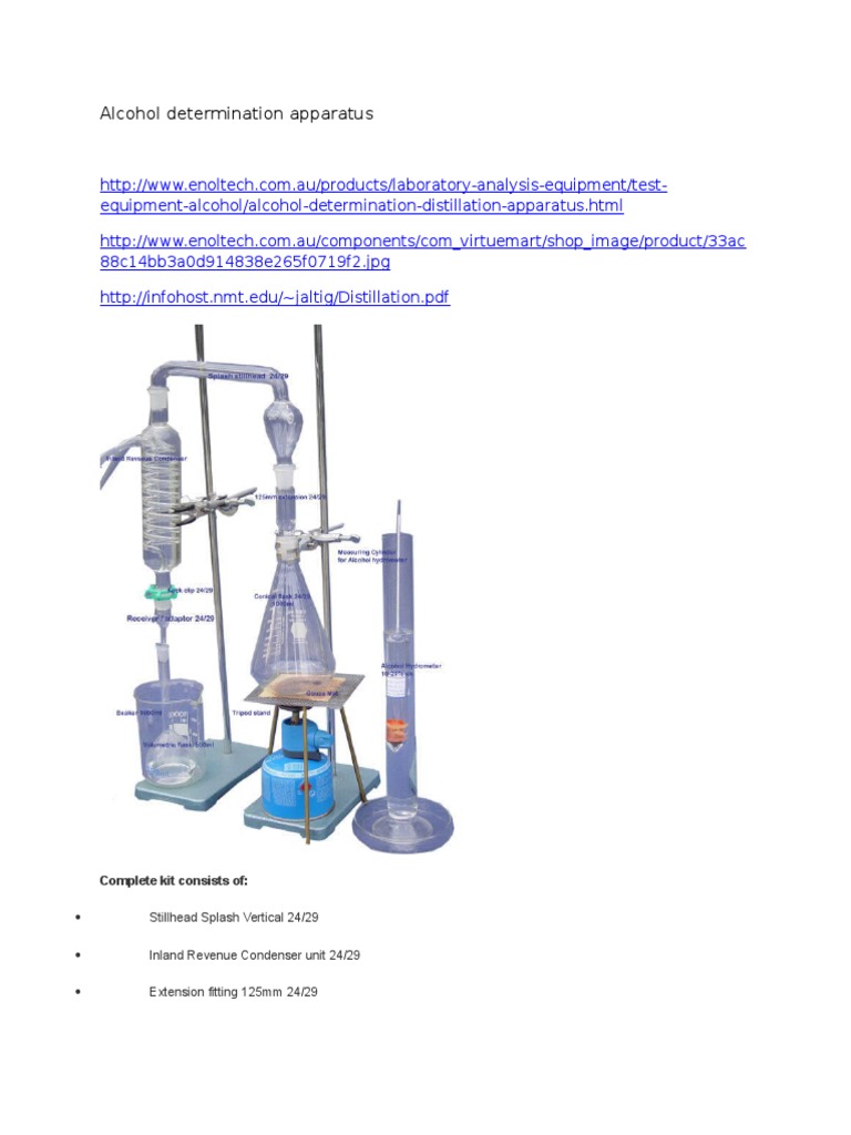 Alcohol Determination Apparatus | PDF