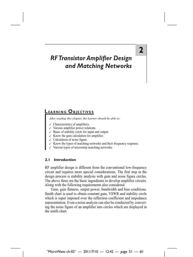 RF Transistor Amplifier Design Guide | PDF | Amplifier | Electromagnetism