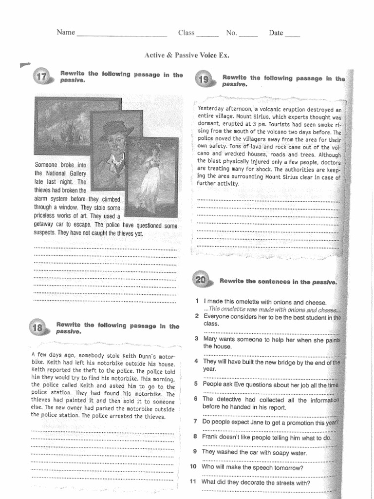 Grammar Worksheets - Active and Passive Voice (With Answers) | PDF ...