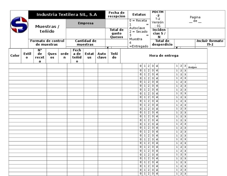 Formato Muestras Produccion | PDF