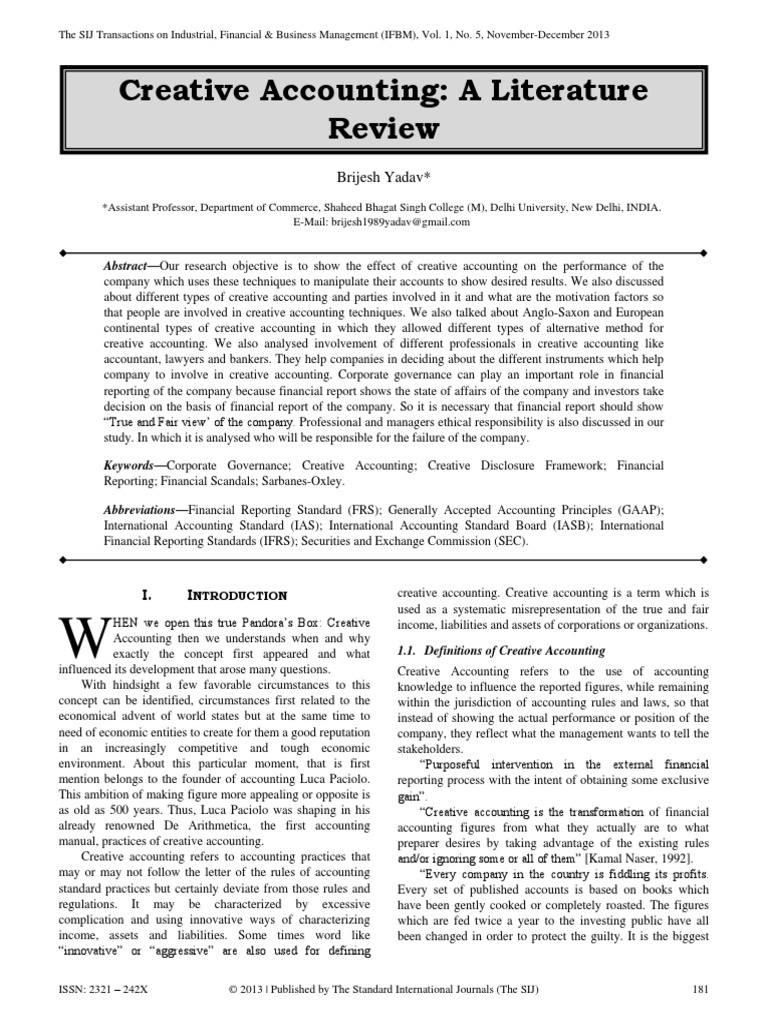 Creative Accounting | PDF | International Financial Reporting Standards ...