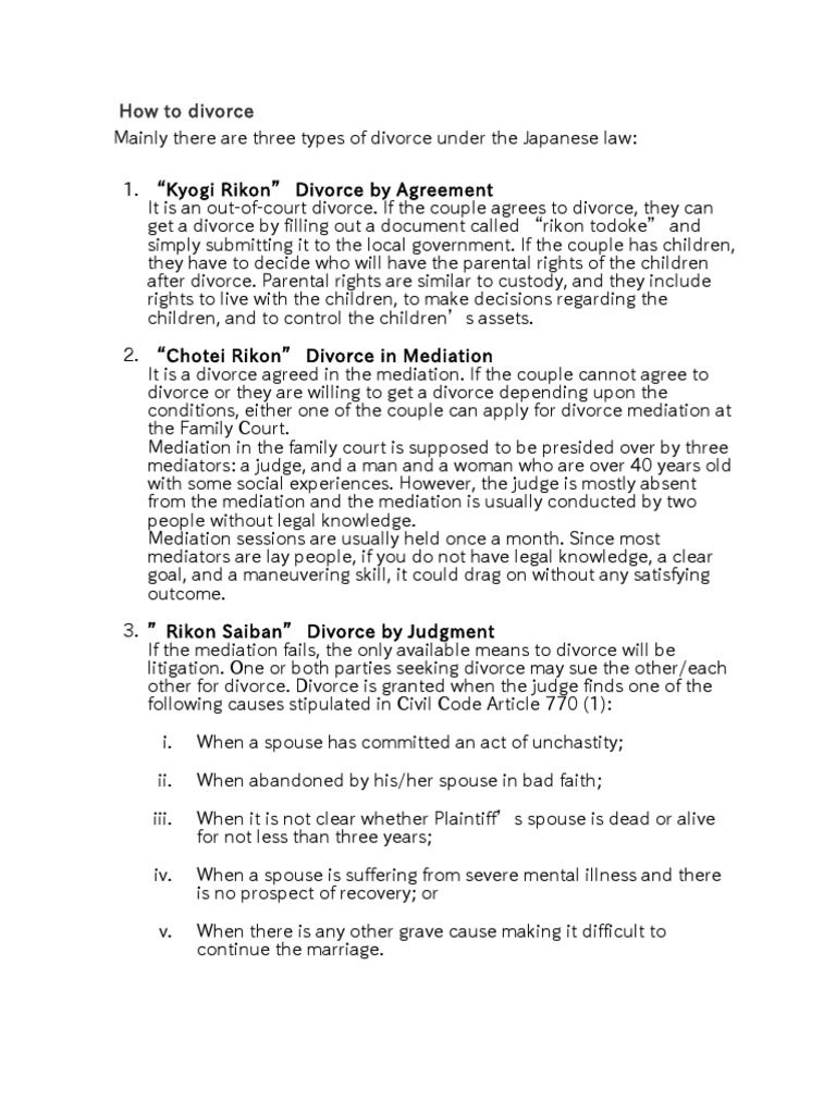 Divorce in Japan | PDF | Child Custody | Divorce