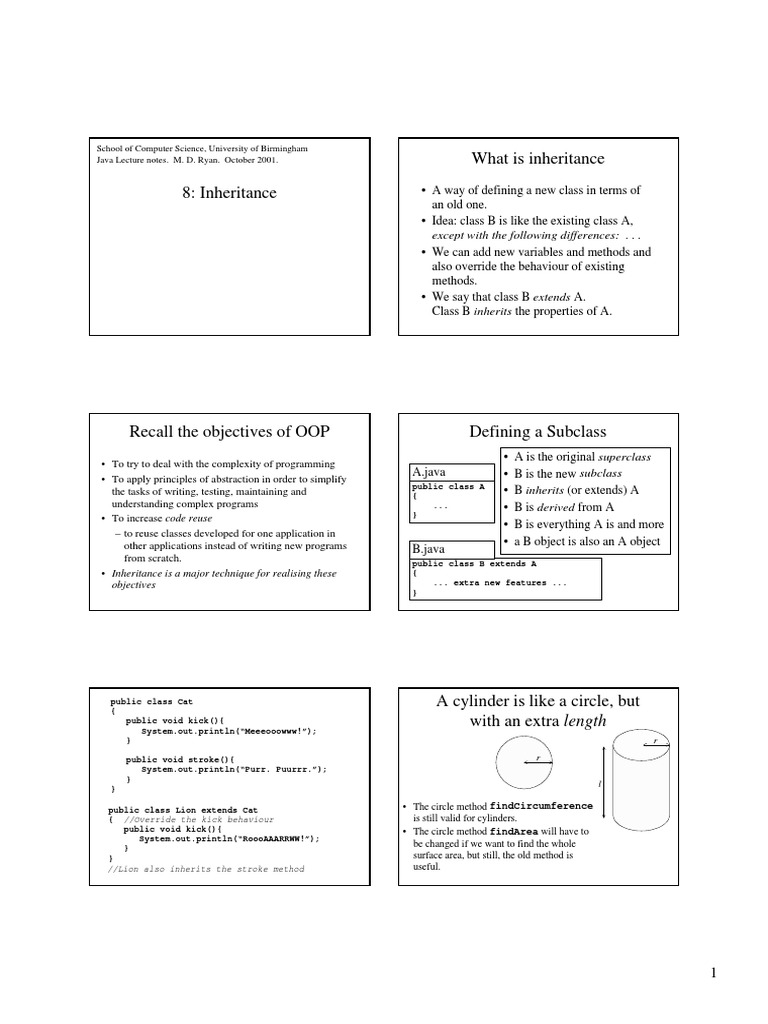 Understanding Object Oriented Programming Concepts Through Detailed Examples Of Inheritance And