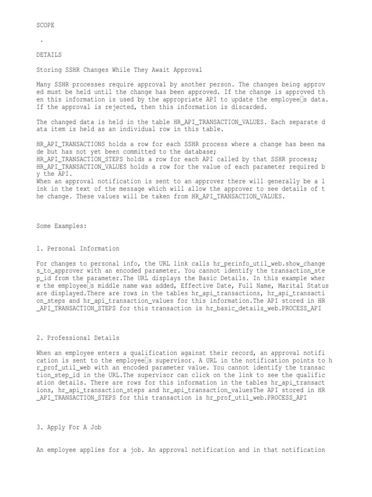 How SSHR Changes Are Stored While They Await Approval | PDF | Table ...