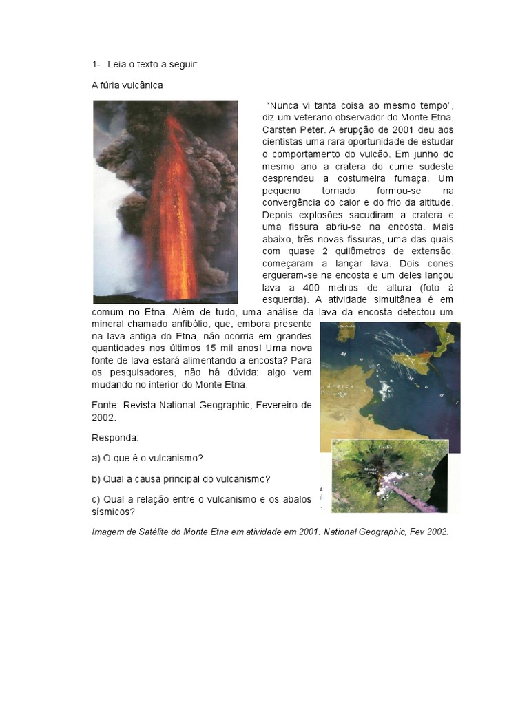 Atividade de Ciências 6º Ano | Terremotos | Tectônica