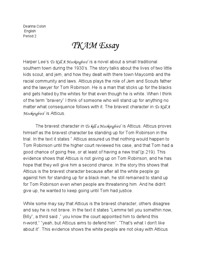 TKAM Essay: To Kill A Mockingbird | PDF | Mystery, Thriller & Crime ...