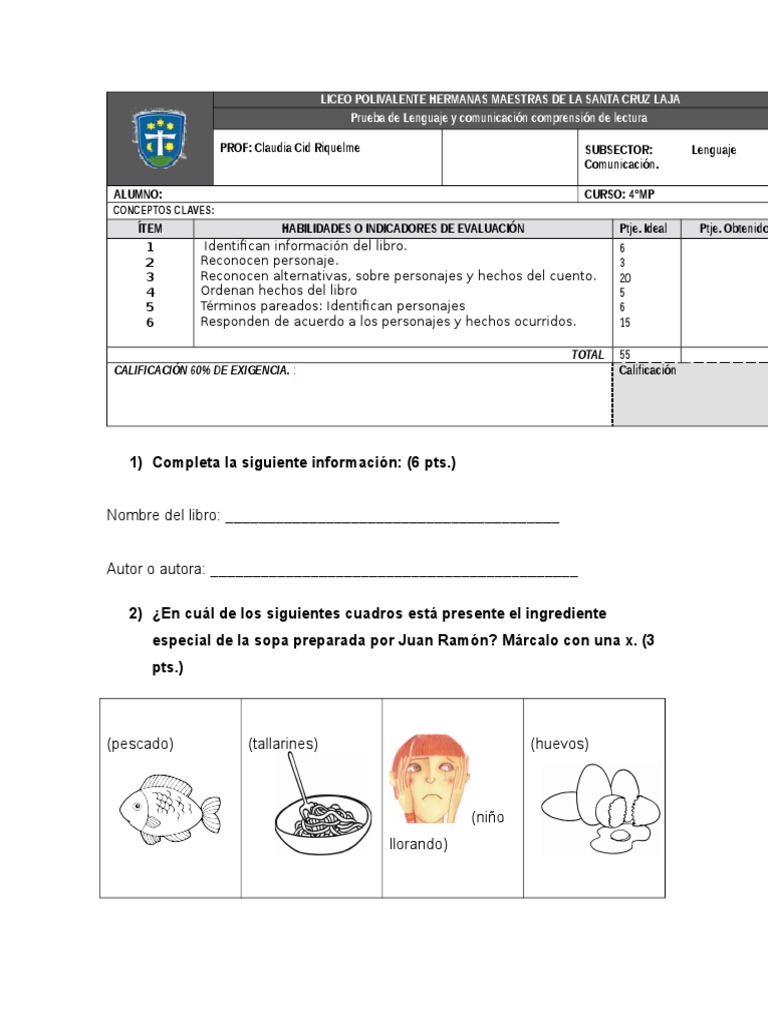 Prueba La Receta Perfecta | PDF | Cocina | Alimentos