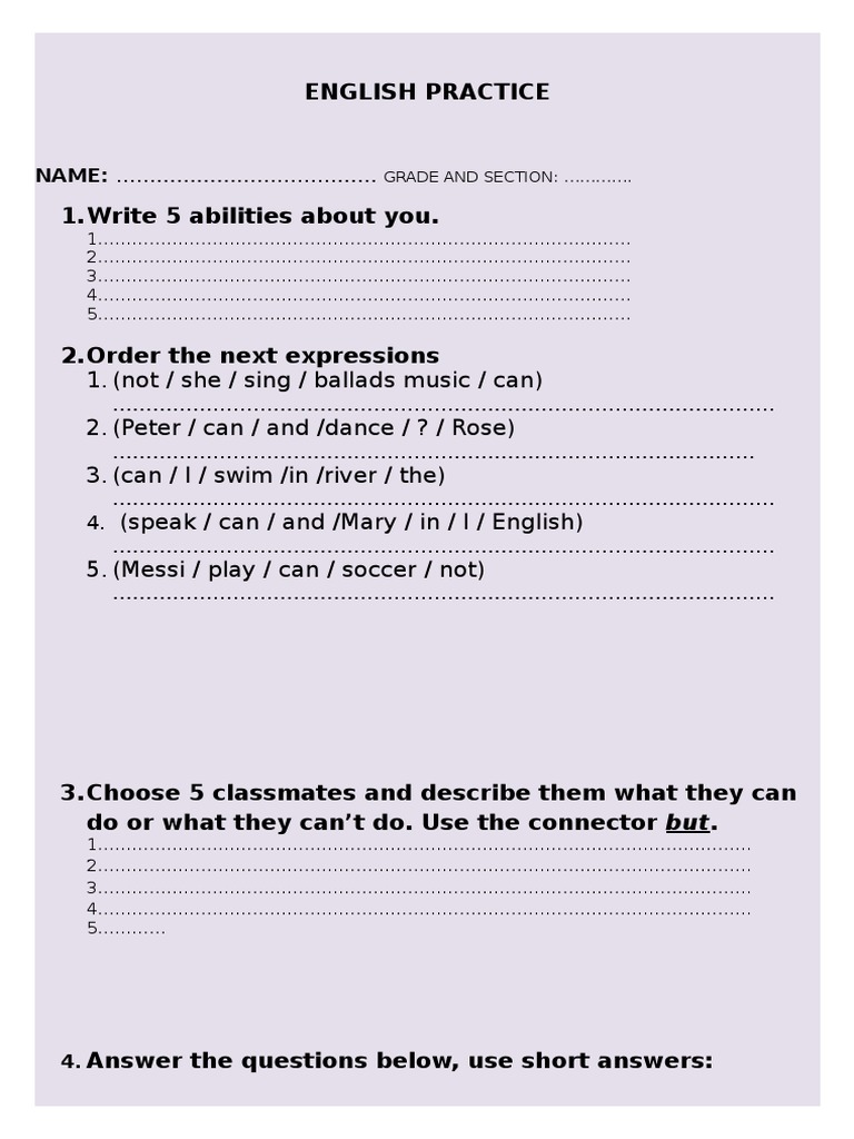 English Practice: NAME | PDF | Foreign Language Studies | History