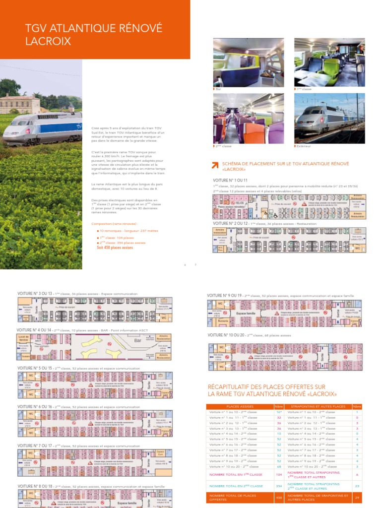 Seat Map - TGV Atlantique (TGA) Lacroix | PDF | Transport ferroviaire ...