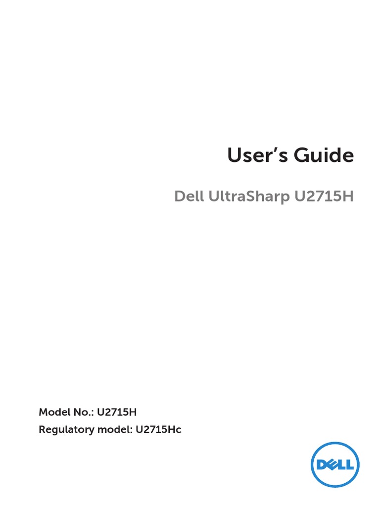 Dell Monitor U2715h User Guide EN | PDF | Computer Monitor | Hdmi