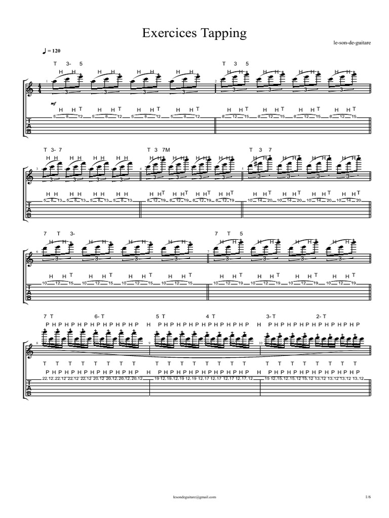 Exercices Tapping: Le-Son-De-Guitare 120 | PDF