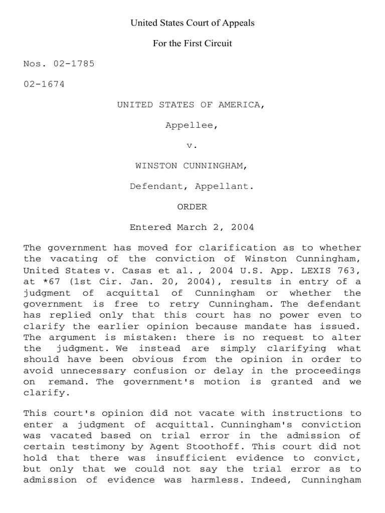 Court Clarifies Winston Cunningham Case | PDF | Politics | Social Science