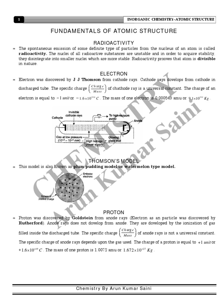 Atomic Structure PDF | PDF | Photoelectric Effect | Atomic Orbital