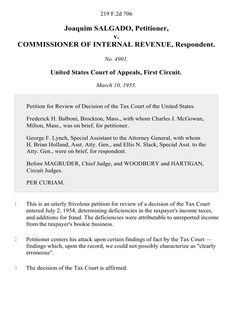 Tax Court Decision Affirmed: Salgado v. IRS | PDF