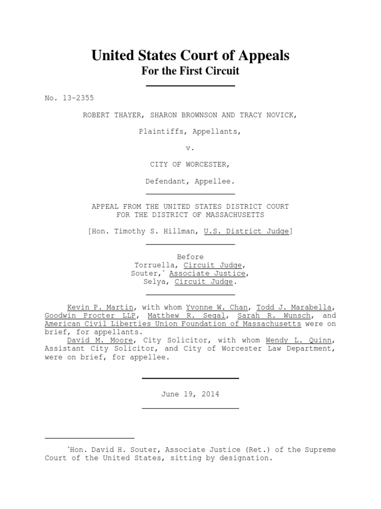 Worcester Panhandling Ordinances Appeal | PDF | Facial Challenge ...