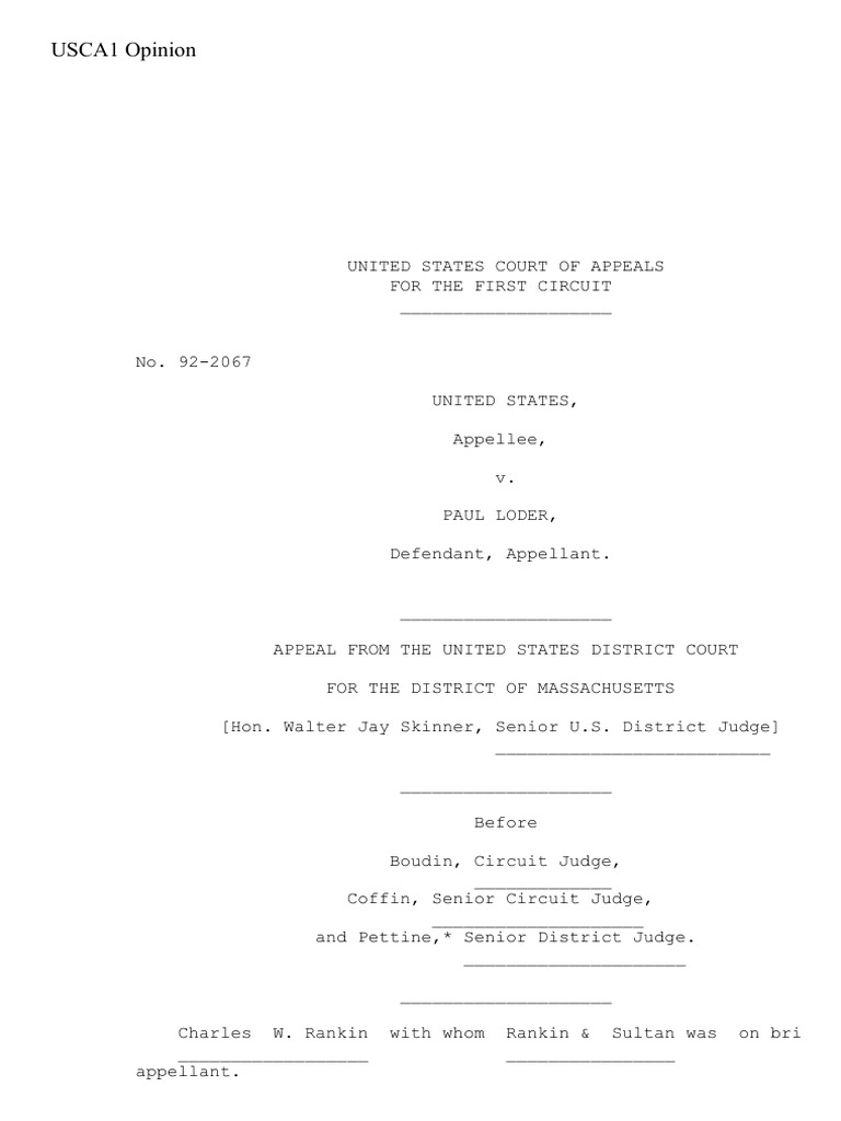 USCA1 Ruling on Paul Loder's Appeal | PDF | Aiding And Abetting ...