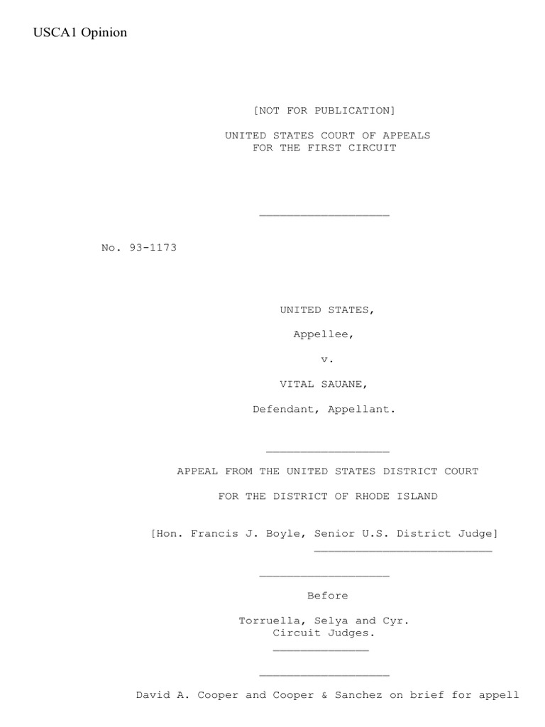 First Circuit Ruling on Sentencing Appeal | PDF | Plea | United States ...