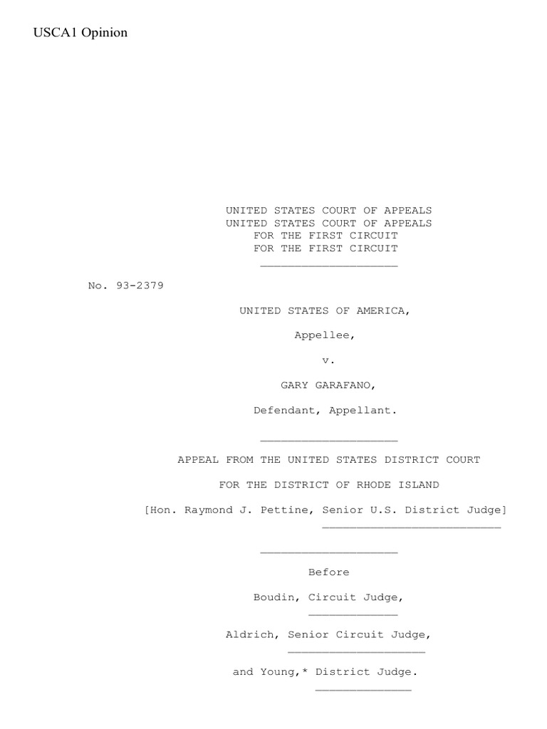 United States v. Garafano, 1st Cir. (1994) | PDF | United States ...