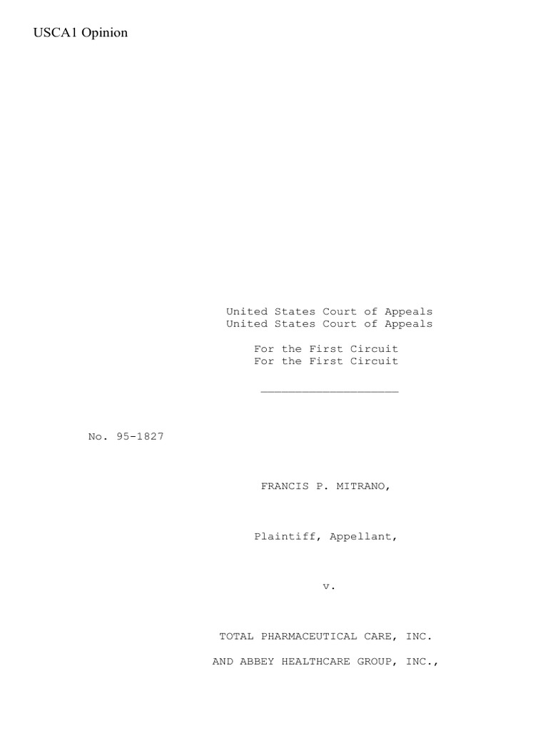Mitrano v. Total, 1st Cir. (1996) | PDF | Indemnity | Lawsuit