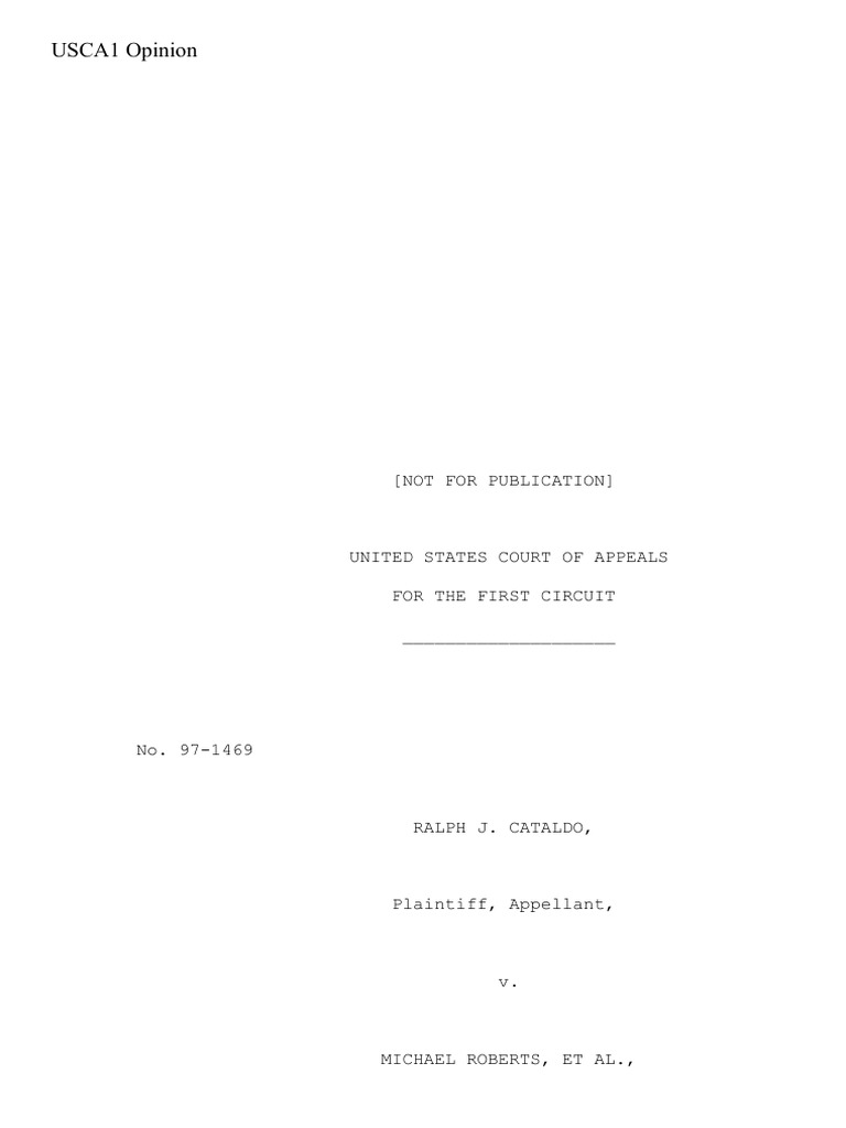 Cataldo v. Roberts, 1st Cir. (1997) | PDF | Travel | Law