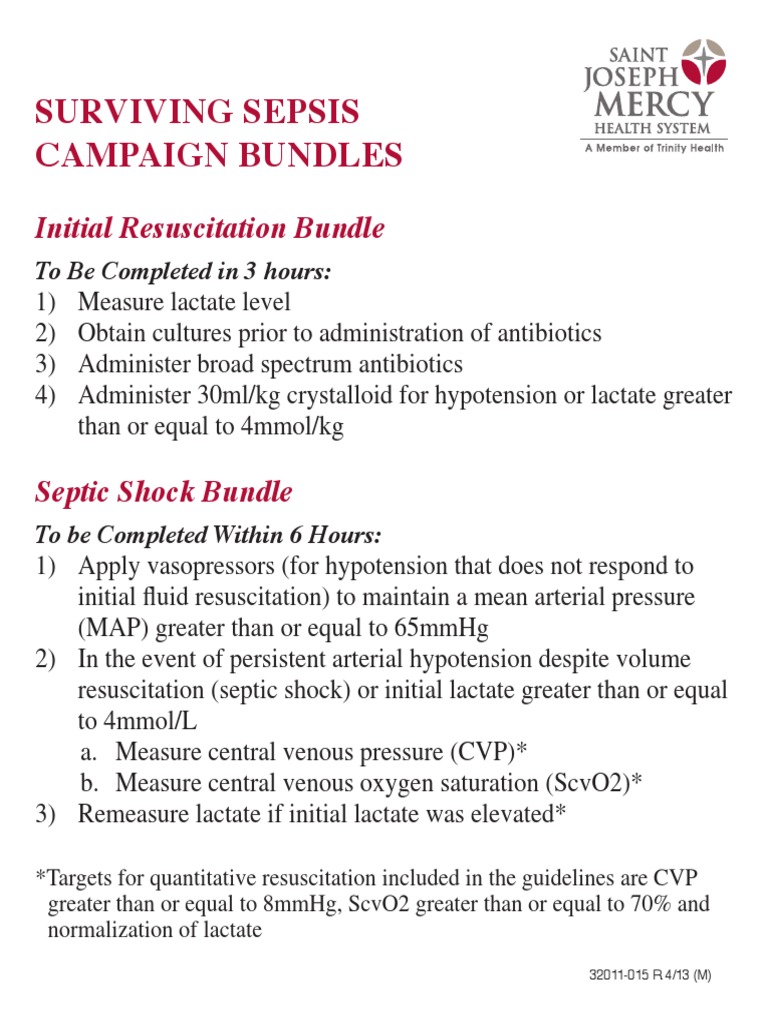 Sepsis Initial Resuscitation Guidelines | PDF | Sepsis | Shock ...