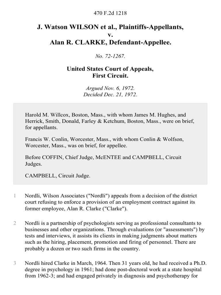 Employment Contract Dispute: Clarke v. Nordli | PDF | Damages | Psychology