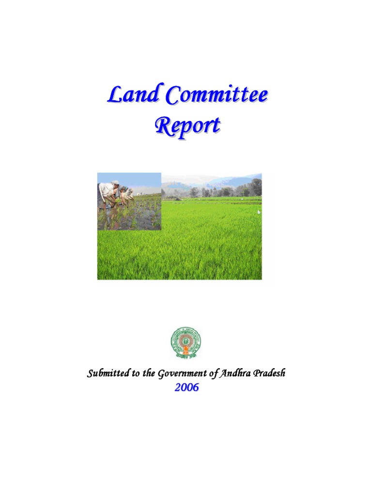Koneru RangaRao Committee On Land Issues of The Poor | PDF | Assignment ...