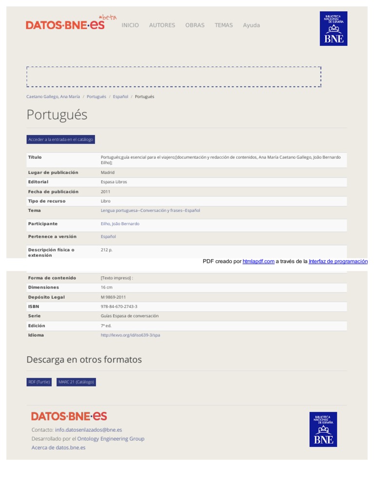 HTTP - Datos - Bne - Es - Edicion - A5055465 - HTML - Portugués - Guía Esencial para El Viajero ...